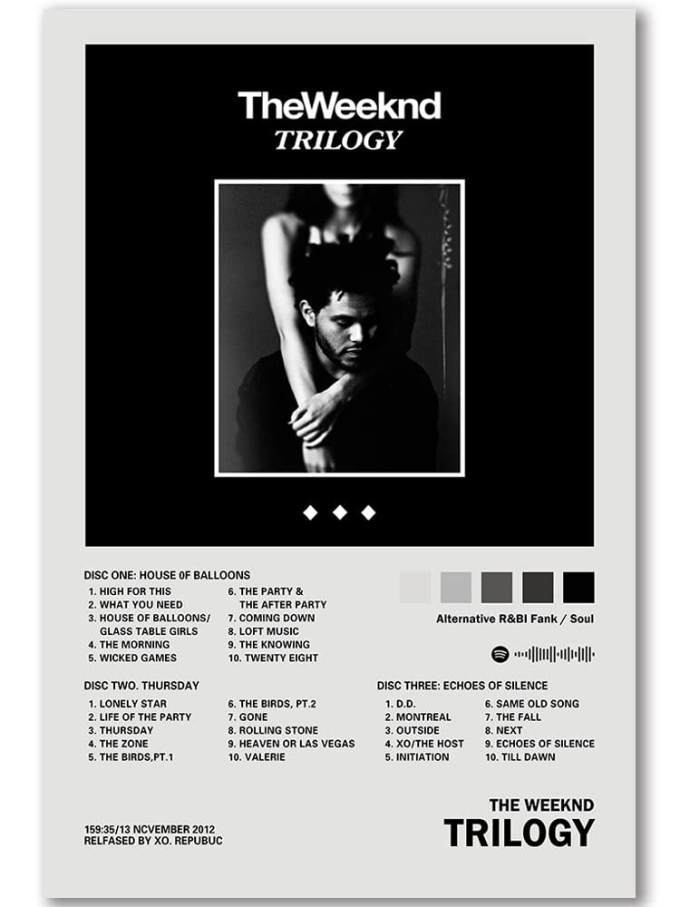The Weeknd Poster Music Album Cover Canvas Poster Bedroom Decor ...