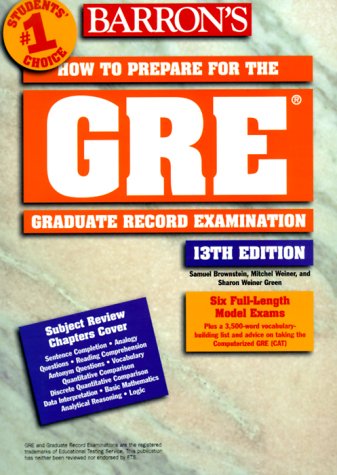 How to Prepare for the Gre: Graduate Record Examination (Barron's How ...