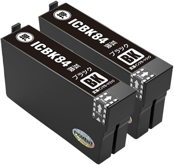 Amazon.co.jp: 【SEASKY】 ICBK84 ブラック 顔料 お得な2個セット 虫めがね エプソン プリンター用 互換インク インク カートリッジ (IC84 IC83 ...