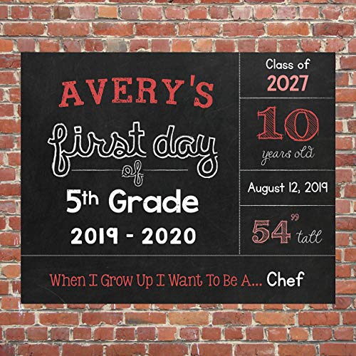 Amazon.com: First Day of School Sign Chalkboard, 5th Grade : Home & Kitchen
