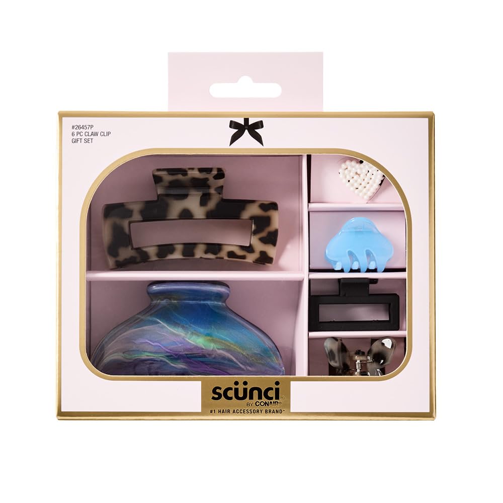 Amazon.com : Scunci by Conair 6pk Claw Clips Set - ideal of all hair ...