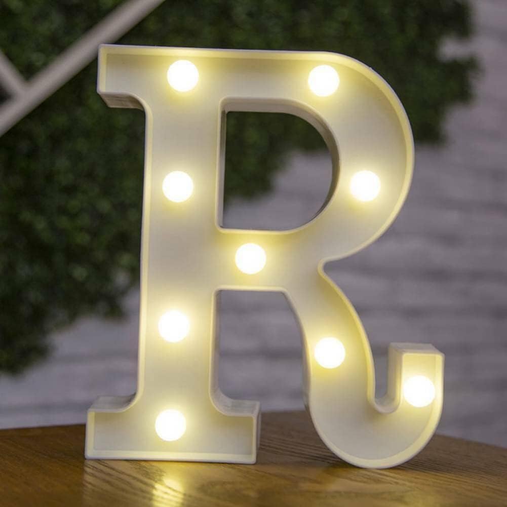 anso Alphabet LED Letters Light Up Numbers White Plastic Letters ...