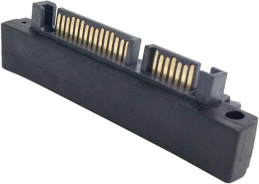 Amazon.com: cablecc Right Angled 90 Degree SATA 22Pin 7+15 Male to SATA ...