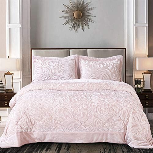 PRIME LINENS Luxury Quilted Bedspread 3 Piece Velvet Bedding Double Bed ...
