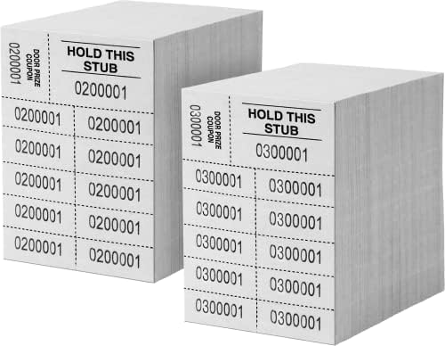 Amazon.com : Auction Tickets - 1000 Sheets - 10 Numbers per Sheet ...