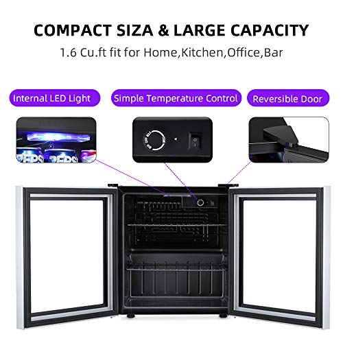 Snapklik.com : Kismile 1.6 Cu.ft Beverage Refrigerator And Cooler,60 ...