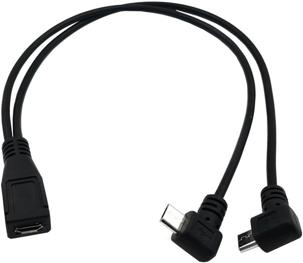 Amazon.com: Qaoquda Micro USB 1 to 2 Y Splitter Cable, 1Feet Micro USB ...