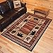 Amazon.com: Rustic Lodge, Bear Cabin 5x7 Oval Area Rug, 5'3"x7'3" Multi ...