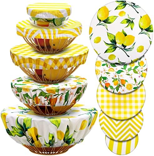 Amazon.com: Yiyiring 6 Pcs Beeswax Bowl Covers Reusable Cloth Bowl ...