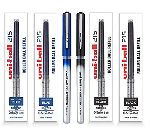 uni-ball UB-215 0.5mm & UBR-85 Refill Combo | Water & Fade Resistant ...