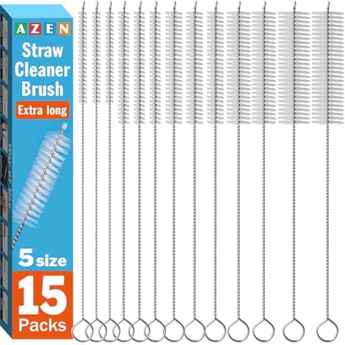 Amazon.com: 15 Pack Straw Cleaner Brush Set, 12 inch Extra Long, 5 ...