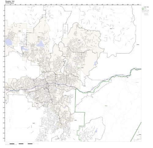 Amazon.com : Sparks, NV ZIP Code Map Laminated : Prints : Office Products