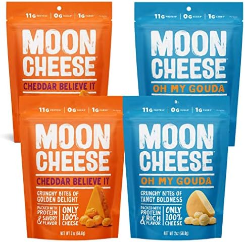 Amazon.com: Moon Cheese Bites Bundle, Cheddar Believe It, Oh My Gouda ...