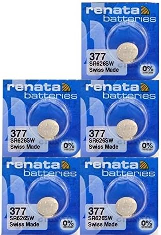 SR626SW Watch Batteries 377-5 x Renata 377 Swiss Made Equivalent to ...