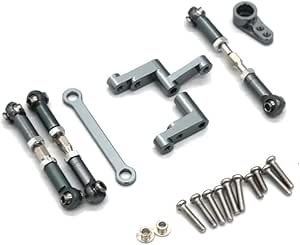 Amazon.com: RWLZLB Steering Assembly, Tie Rod, Servo Arm Kit, Metal Upgrade Spare Parts ...