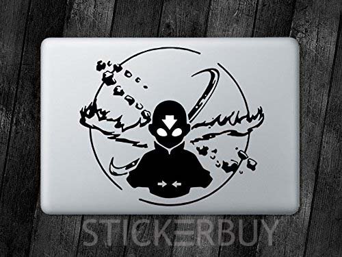 stickerbuy™ Avatar Sticker Last Airbender Laptop Vinyl Sticker (Black ...