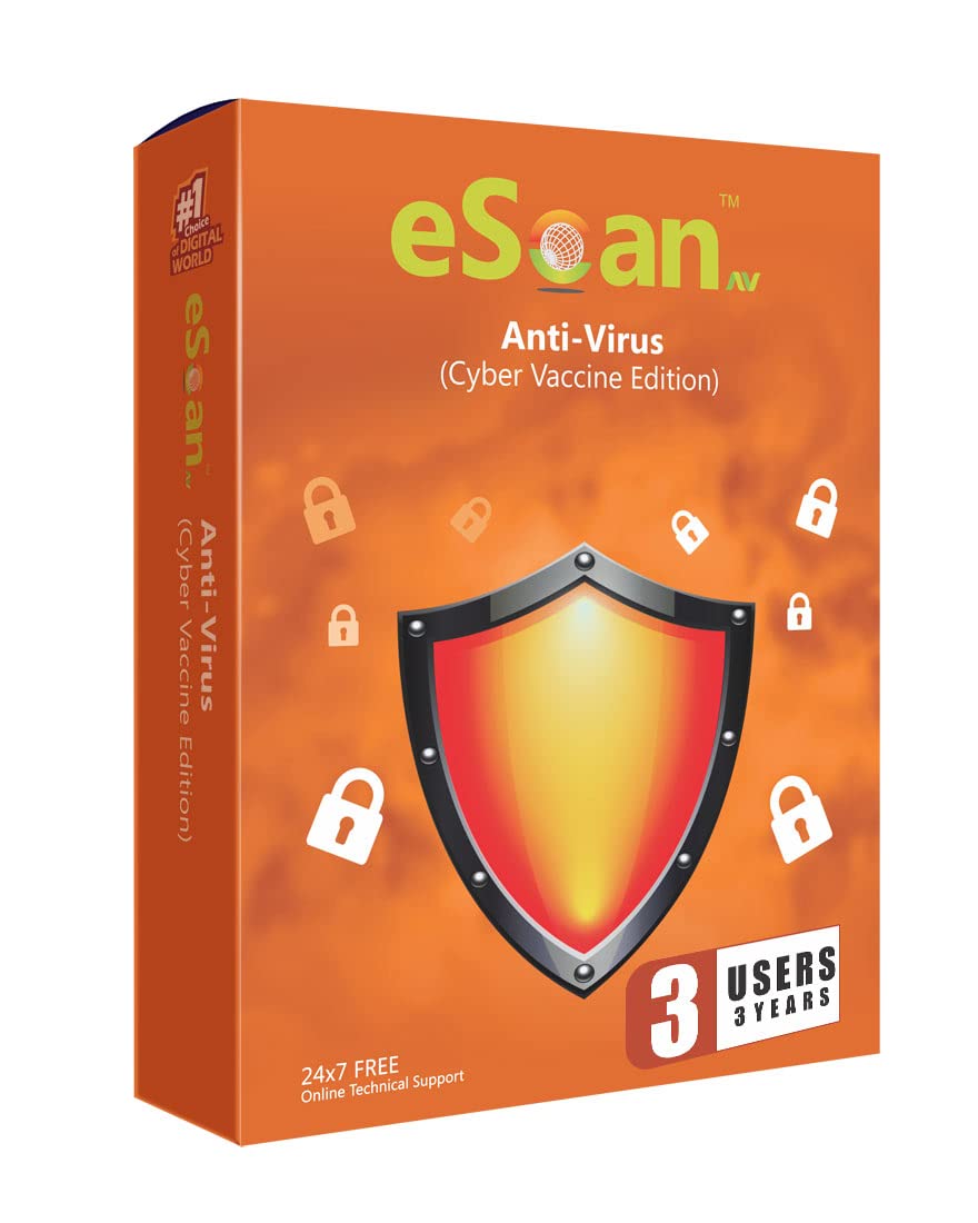 eScan AV Anti-Virus (Cyber Vaccine Edition) 3 User | 3 Year - Powerful ...