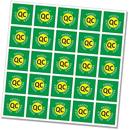 PG Creations QC Pass Stickers for Quality Check, 10x10 mm Extra Small ...
