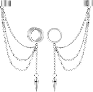 Amazon.com: Earblity 2PCS 6mm-25mm (2G-1") Trendy Cuff Clip Triple ...