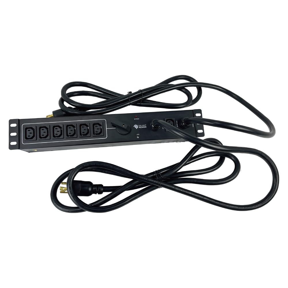 Valiant Power Dual Input Maintenance Bypass PDU, 220v/30a, 6 Outlets ...