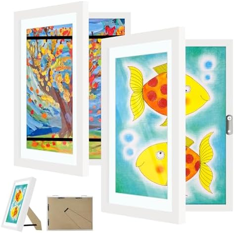2 Pack Kids Artwork Display Frame, Kids Art Frames Front Opening A4 ...