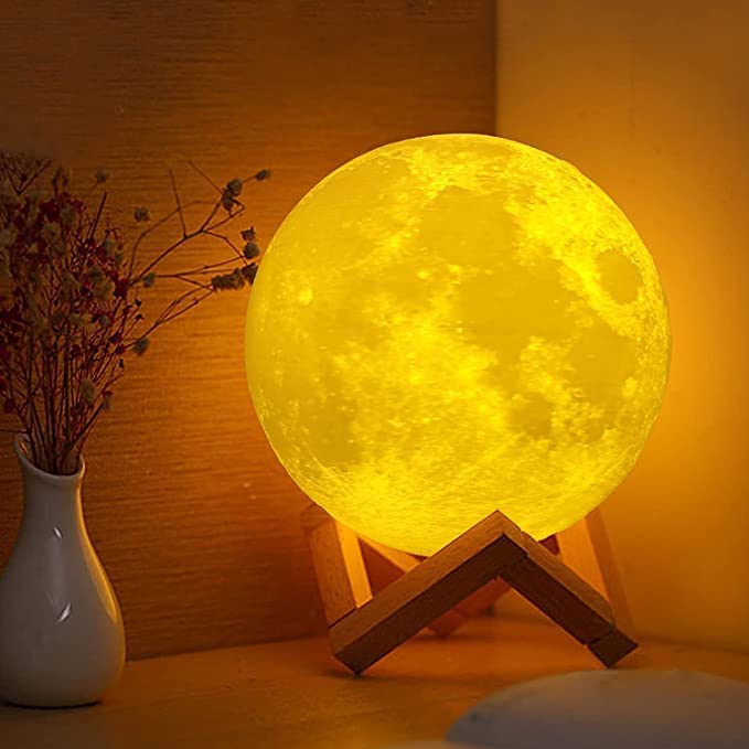 Buy SAMAVAR 3D 7 Color Changing Moon Night Rechargeable Led Lamp with ...