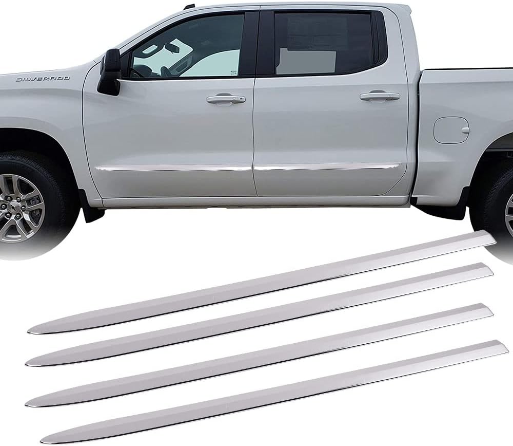 Amazon.com: Q1-TECH, Chrome Door Molding Trim Kit Strips, Triple Chrome ...