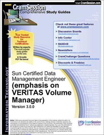 Amazon.com: CramSession's Sun Certified Data Management Engineer (emphasis on VERITAS Volume ...
