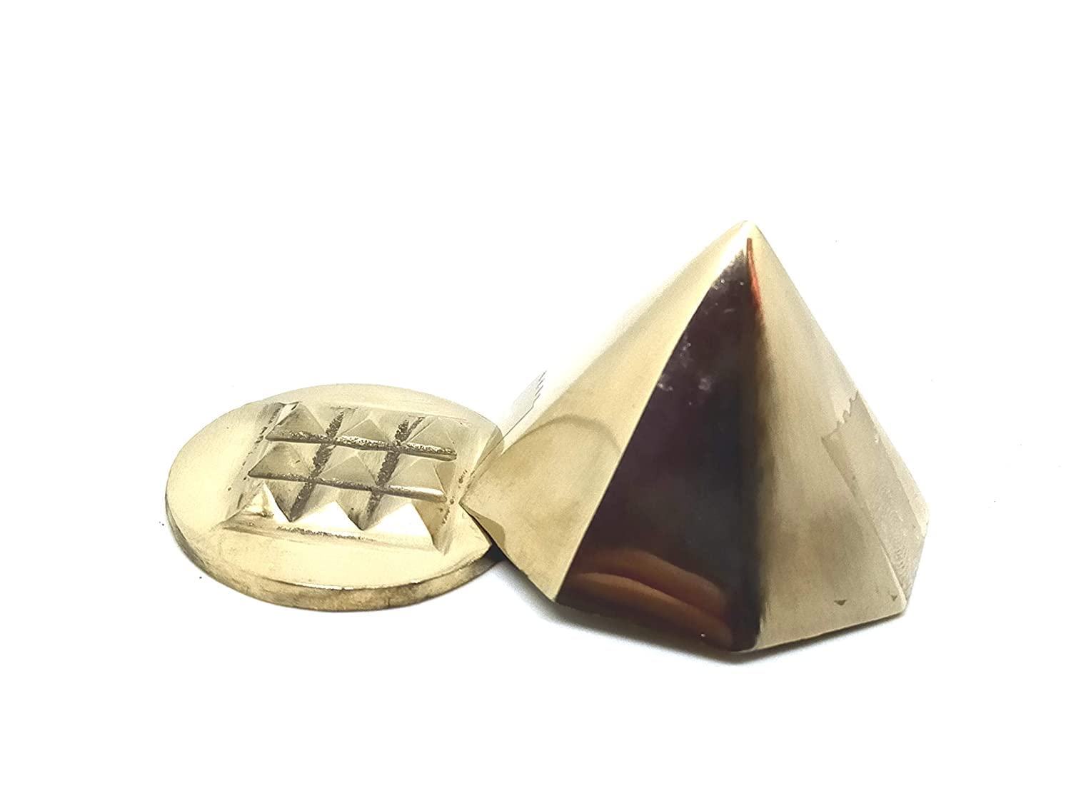 Jet Energized Brass Ashtakon Octagonal Pyramid Vastu Energy Home Office ...