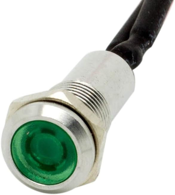 Amazon.com: Alpinetech 6mm 1/4" Green 12V LED Metal Indicator Pilot ...