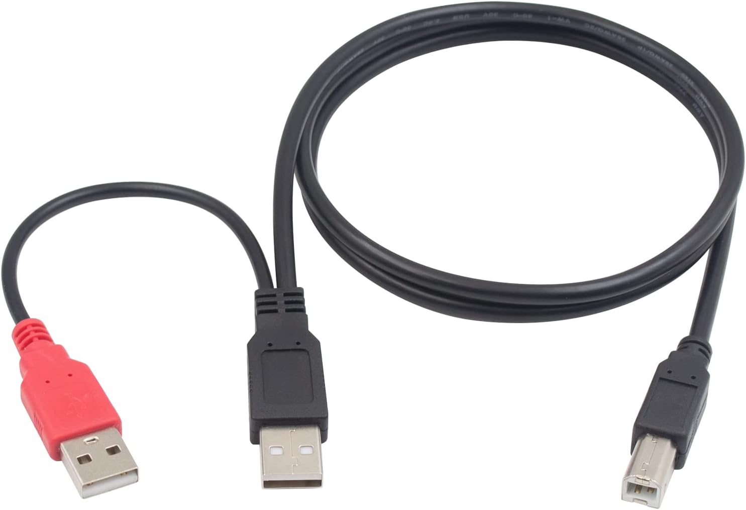 Amazon.com: Duttek USB2.0 to USB B Cable, Dual USB 2.0 Male to Standard ...