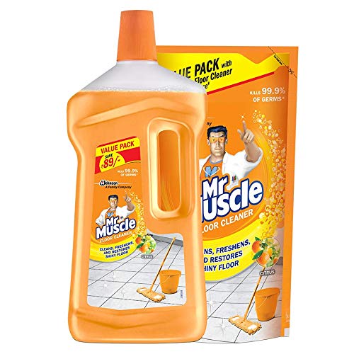 Mr. Muscle Floor Cleaner - Citrus, 1L Bottle - TechGlare Deals