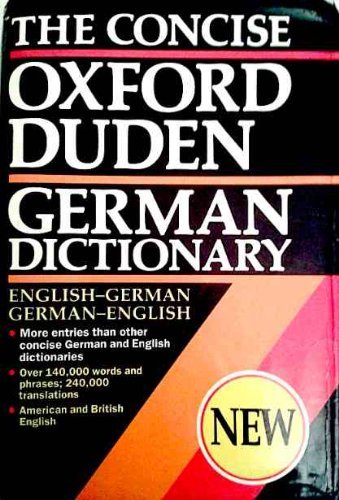 The Concise Oxford Duden German Dictionary: English-German, German ...