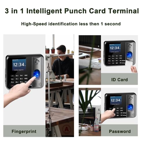 KYIDZON Employee Clocking in Machine, Office Punch Clock, Fingerprint ...