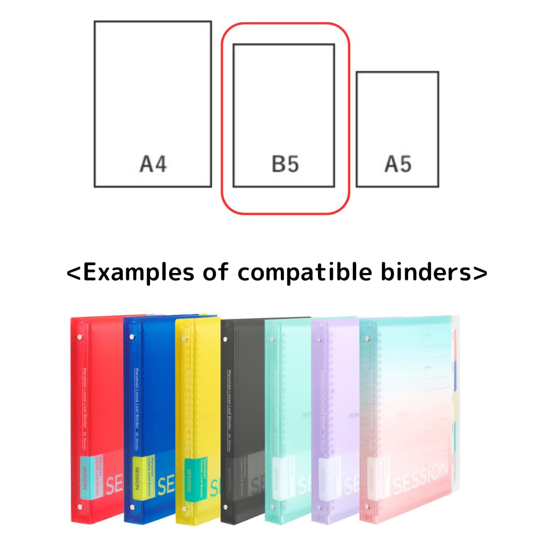 Snapklik.com : Maruman B5 Loose Leaf Colored Paper 6mm Ruled 60 Sheets