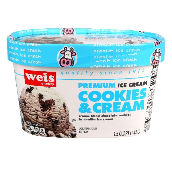 Amazon.com: Weis Quality, Ice Cream Cookies And Cream, 48 Fl Oz ...