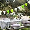Amazon.com: 10M/32Ft Green and White Banner Party Decorations Triangle ...