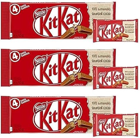 Amazon.com : KIT KAT 4 Finger Milk Chocolate Multipack 4x45g, 3-Pack ...