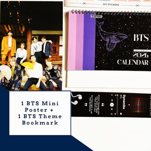 BTS 2026 Flip Table Calendar Box Set [Darkmode Version] | 1 Mini Poster ...