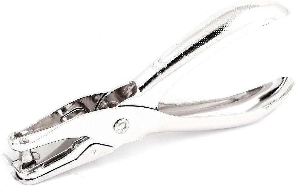 uxcell Single Hole Paper Punch Perforator One Hole Card Puncher Silver ...