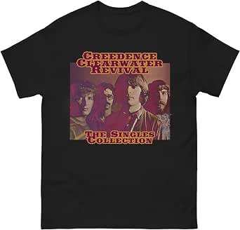 Amazon.com: Creedence Clearwater Revival Shirt Men's T-Shirt Crewneck ...