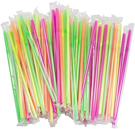 Amazon.com: Colorful, Retro Blacklight Neon Drinking Straws 300pk ...