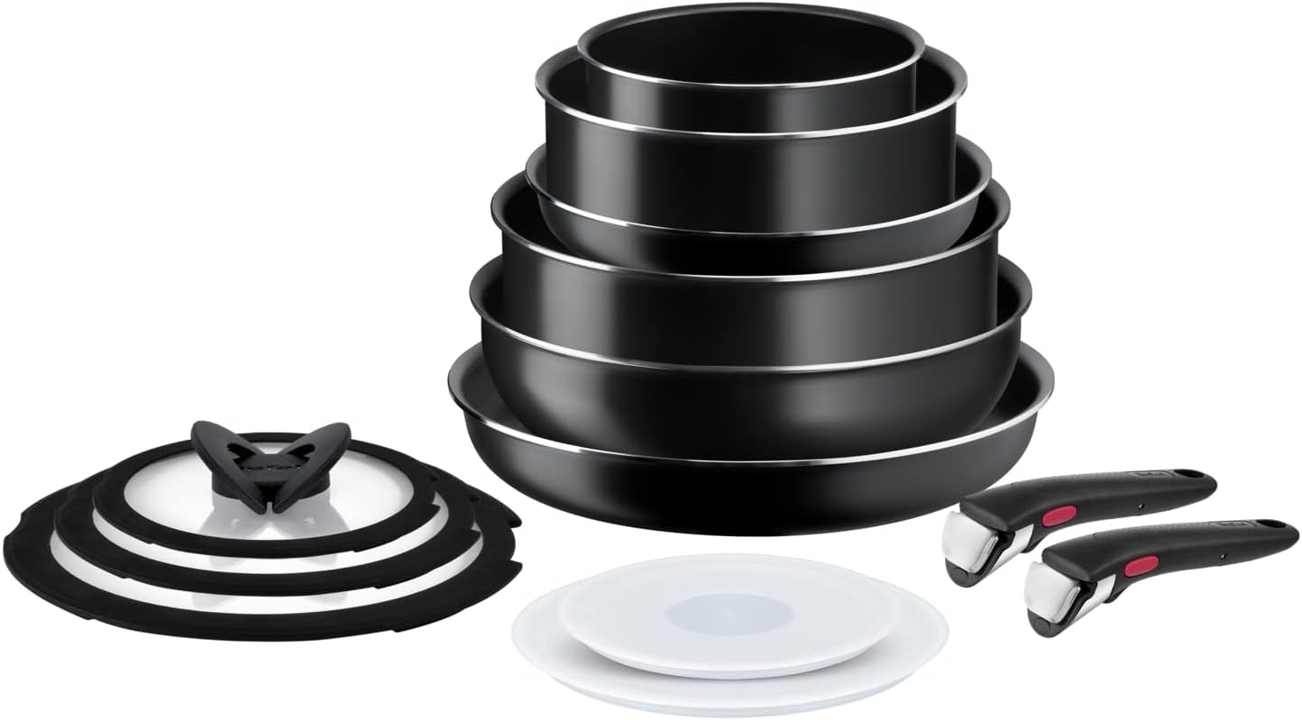 Amazon.com: Tefal Ingenio Easy ON Pots & Pans Set, 13 Pieces, Stackable, Removable Handle, Space ...