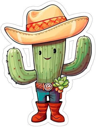 Amazon.com: Watercolor Cute Blooming Cactus - 3" Vinyl Sticker - for ...
