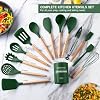 Amazon.com: Country Kitchen Non Stick Silicone Utensil Set with Rounded ...