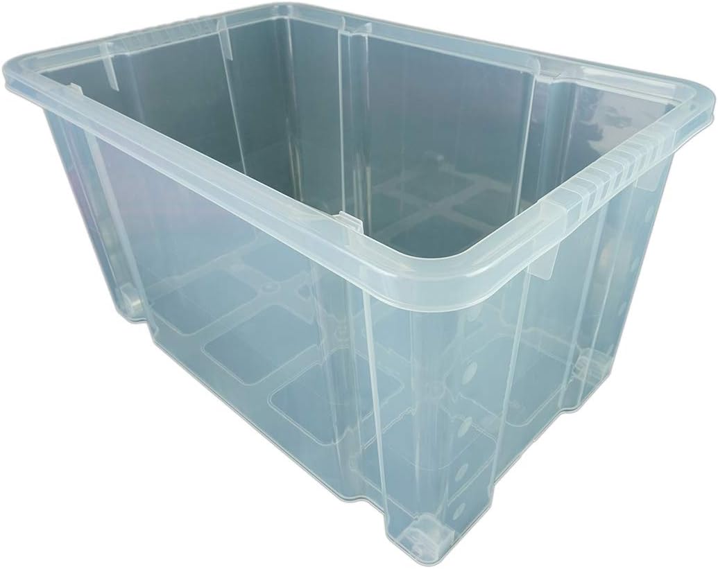 Novaliv 4x Plastikboxen mit Deckel Rollen 80l 61x40x46 transparent ...
