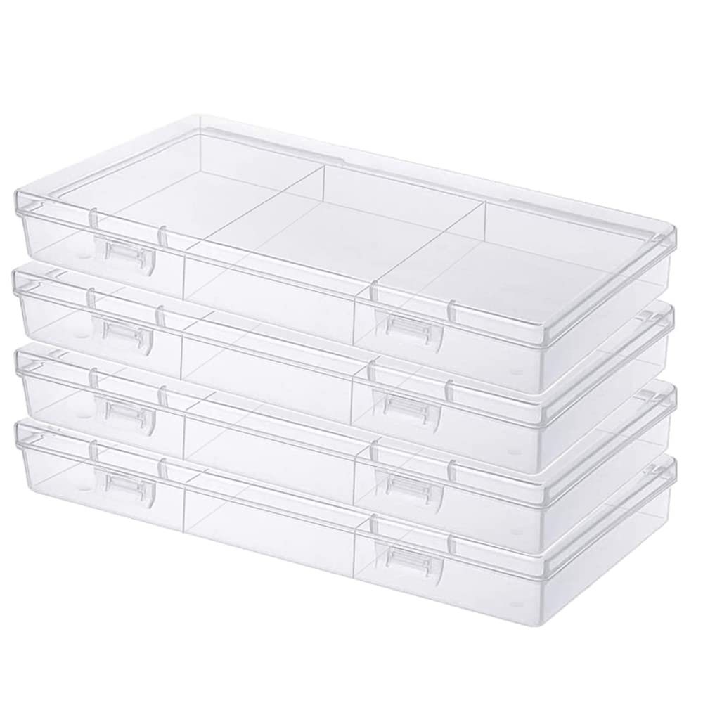 Gebildet Clear Rectangular Plastic Bead Storage Containers Box Case ...