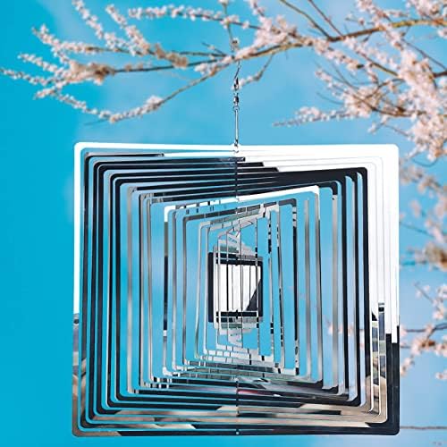 Amazon.com: Hanging Wind Spinner Outdoor Metal Decorations, Silver Wind ...