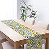 Amazon.com: JarThenaAMCS Lemon Tiles Table Runner Blue Yellow Kitchen ...