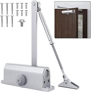Automatic Door Closer for Home with Hold Open, Heavy Duty Adjustable ...